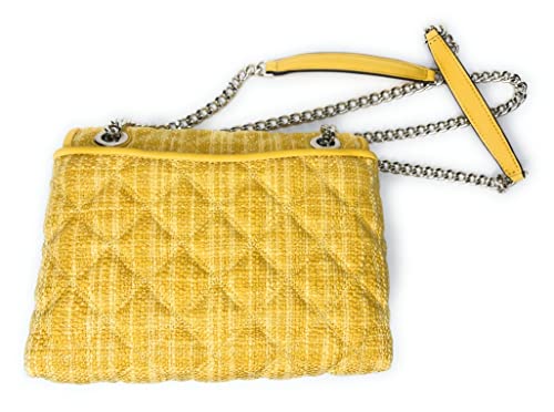 Kate Spade Small Flap Crossbody K6092 Tweed Fabric Cut Mango 800 TOU Yellow