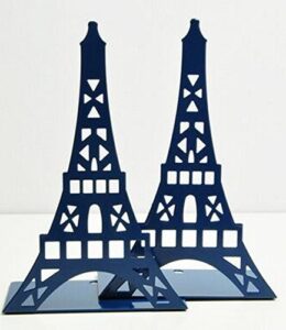 schoolsupplies tinplate eiffel tower creative bookshelf metal book holder stand decorative bookend portable read books stand book stalls(blue)