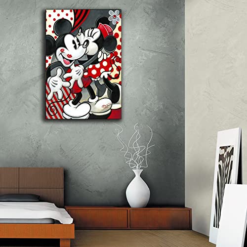 LIINH Mickey and Minnie are Enjoying Each Other's Company Poster Decorative Painting Canvas Wall Art Living Room Posters Bedroom Painting 16x24inch(40x60cm)