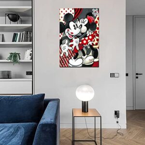 LIINH Mickey and Minnie are Enjoying Each Other's Company Poster Decorative Painting Canvas Wall Art Living Room Posters Bedroom Painting 16x24inch(40x60cm)