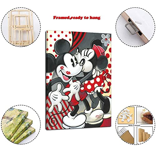 LIINH Mickey and Minnie are Enjoying Each Other's Company Poster Decorative Painting Canvas Wall Art Living Room Posters Bedroom Painting 16x24inch(40x60cm)