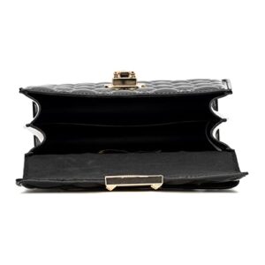 Olivia Miller Women's Fashion Yara PVC Jelly Black Crossbody Bag w Top Handle n Detachable Chain, Evening Casual Purse Handbag