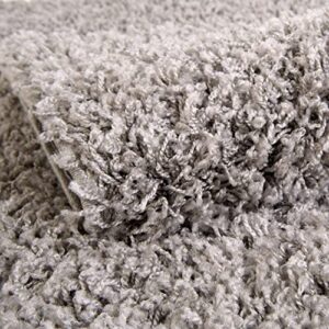 Rugs.com - Über Cozy Solid Shag Collection Rug – 3' 3 x 5' 3 Cloud Gray Shag Rug Perfect for Entryways, Kitchens, Breakfast Nooks, Accent Pieces