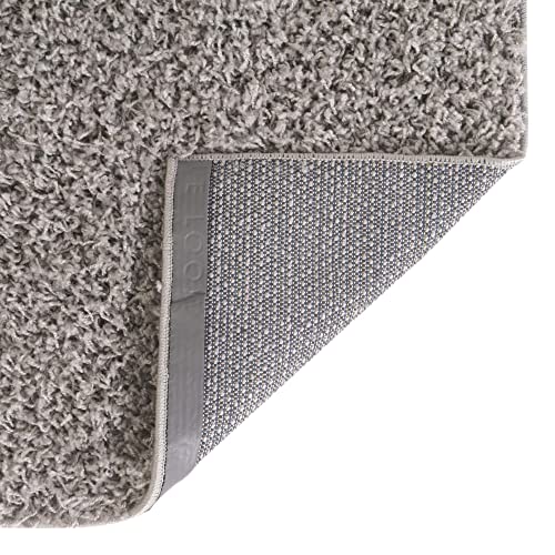 Rugs.com - Über Cozy Solid Shag Collection Rug – 3' 3 x 5' 3 Cloud Gray Shag Rug Perfect for Entryways, Kitchens, Breakfast Nooks, Accent Pieces