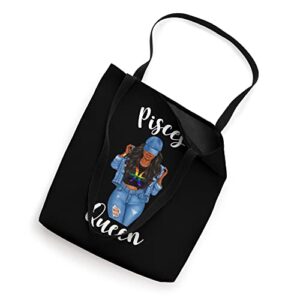 LGBTQ Pisces Queen Black Woman March February Birthday Flag Tote Bag