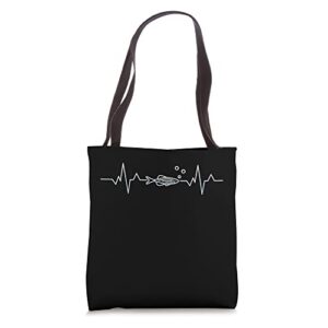 zebrafish danio rerio heartbeat – zebra danio fish ekg pulse tote bag