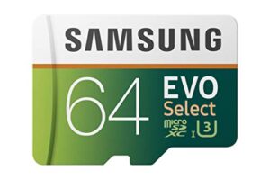 samsung (mb-me64ga/am) 64gb 100mb/s (u3) microsdxc evo select memory card with full-size adapter