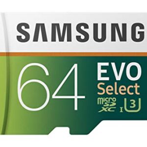 SAMSUNG (MB-ME64GA/AM) 64GB 100MB/s (U3) MicroSDXC EVO Select Memory Card with Full-Size Adapter