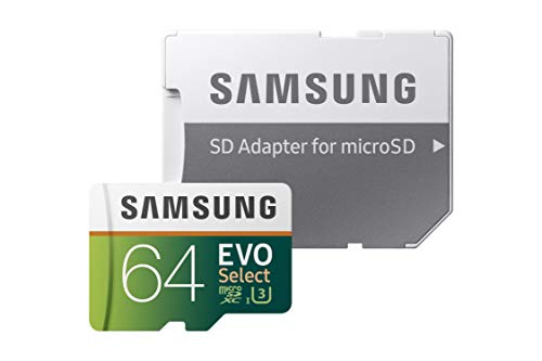 SAMSUNG (MB-ME64GA/AM) 64GB 100MB/s (U3) MicroSDXC EVO Select Memory Card with Full-Size Adapter