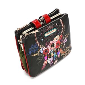 Nicole Lee Bohemian Black Kiss Lock Crossbody