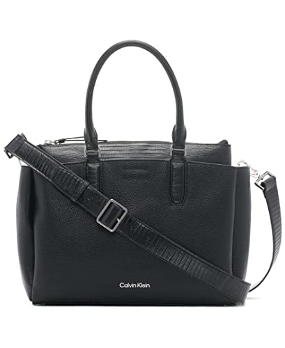 Calvin Klein Rita 2 in 1 Organizaional Satchel, Black/Silver