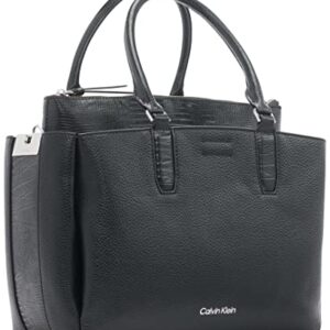 Calvin Klein Rita 2 in 1 Organizaional Satchel, Black/Silver