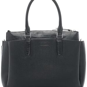 Calvin Klein Rita 2 in 1 Organizaional Satchel, Black/Silver