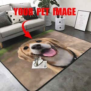 Thecooboy Custom Rug Personalized Add Your Own Logo Image Text Photo Area Carpet Anti Slip Washable Decorative Door Mat for Home Garden Office Upgrade Models 36 x 24 in