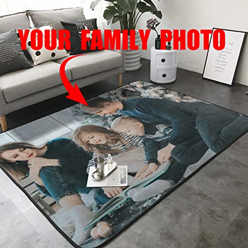 Thecooboy Custom Rug Personalized Add Your Own Logo Image Text Photo Area Carpet Anti Slip Washable Decorative Door Mat for Home Garden Office Upgrade Models 36 x 24 in