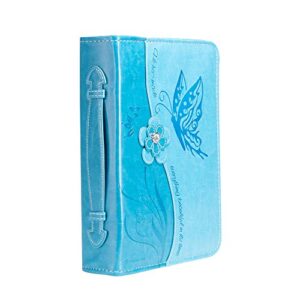 divinity boutique teal blue butterfly (l) bible cover