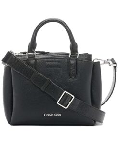 calvin klein rita 2 in 1 organizaional mini bag crossbody, black/silver