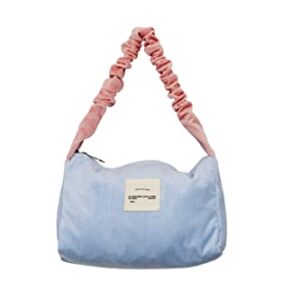 Ulisty Women/Girls Small Corduroy Underarm Bag Fashion Cute Shoulder Bag Mini Hobo Bag Casual Handbag blue