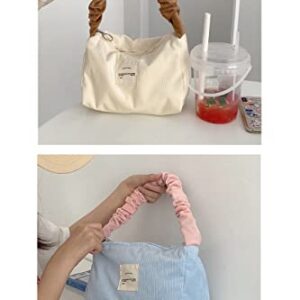 Ulisty Women/Girls Small Corduroy Underarm Bag Fashion Cute Shoulder Bag Mini Hobo Bag Casual Handbag blue