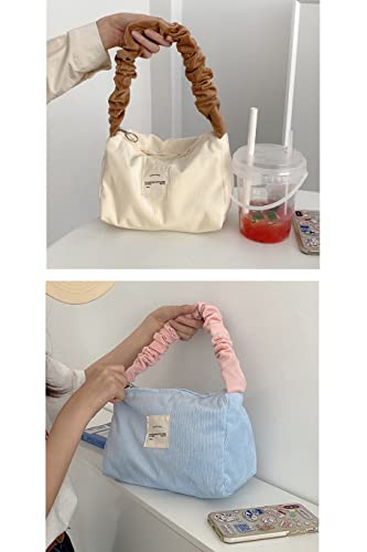 Ulisty Women/Girls Small Corduroy Underarm Bag Fashion Cute Shoulder Bag Mini Hobo Bag Casual Handbag blue