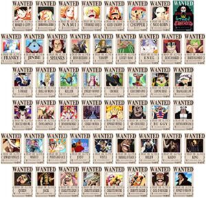 hanqing 50 pcs of anime wanted bounty poster aesthetic wall 4×6 inch collage set used for room decoration suitable for boy room and dormitory decoration girl bedroom decoration christmas gift