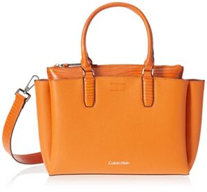 calvin klein rita 2 in 1 organizaional satchel, flame orange