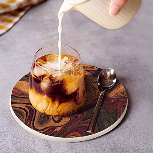 Pznen Painting in Impressionism Style Coasters for Drinks Office Coffee Table Liquid Splash Living Room Decor Set of 2 for Cold Drinks Wine Mugs and Cups 4 Inch