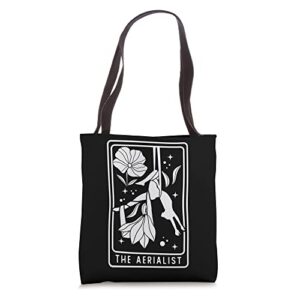 aerialist floral acrobatics dancer aerial silk circus sports tote bag