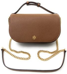 tory burch emerson top handle women’s saffiano leather crossbody bag (moose)