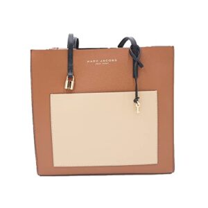 marc jacobs m0016131 chocolate truffle with gold hardware women’s grind color block large tote bag