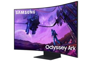 samsung odyssey ark 55-inch curved gaming screen, 4k uhd 165hz 1ms (gtg) quantum mini-led gamer monitor w/cockpit mode, sound dome technology, multi view, hdr10+ (s55bg970nn) 2022