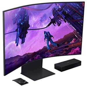 SAMSUNG Odyssey Ark 55-Inch Curved Gaming Screen, 4K UHD 165Hz 1ms (GTG) Quantum Mini-LED Gamer Monitor w/Cockpit Mode, Sound Dome Technology, Multi View, HDR10+ (S55BG970NN) 2022