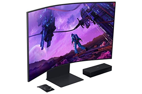 SAMSUNG Odyssey Ark 55-Inch Curved Gaming Screen, 4K UHD 165Hz 1ms (GTG) Quantum Mini-LED Gamer Monitor w/Cockpit Mode, Sound Dome Technology, Multi View, HDR10+ (S55BG970NN) 2022