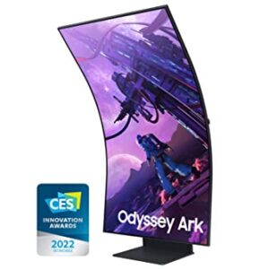 SAMSUNG Odyssey Ark 55-Inch Curved Gaming Screen, 4K UHD 165Hz 1ms (GTG) Quantum Mini-LED Gamer Monitor w/Cockpit Mode, Sound Dome Technology, Multi View, HDR10+ (S55BG970NN) 2022