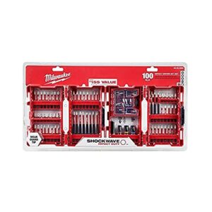 milwaukee shockwave impact duty alloy steel drill and screw driver bit set (100-piece)