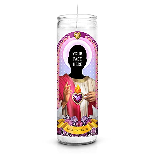 LitFriends Personalized Mothers Day Prayer Candle Gift| Use Your Image | Non Scented 8 inch Glass Votive - 100% Handmade in USA Funny Gift Idea