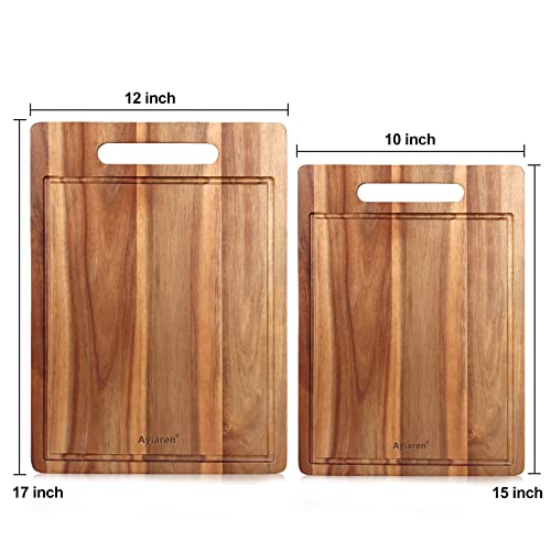 Decorative Acacia Wood Cutting Board with Handle Fruit Charcuterie Board Meat Butcher Block Wooden Chopping Blocks Carving Serving Board Small Kitchen Cutting Boards