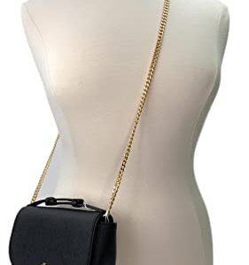 Tory Burch Emerson Top Handle Women's Saffiano Leather Crossbody Bag (Black)