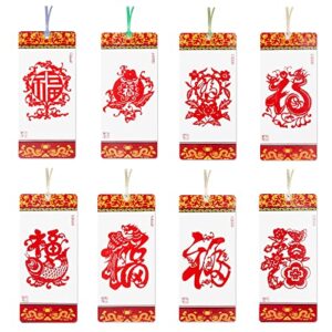 phineon literary bookmarks vintage paper cutting book mark plum orchid bamboo chrysanthemum zodiac journey to the west for teachers students kids boys girls (blessing)