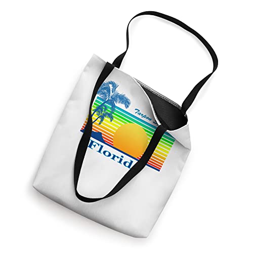 Tarpon Springs Florida Retro Tropical Beach Sunset Tote Bag