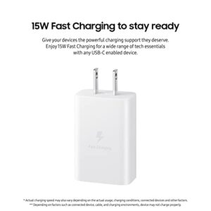 SAMSUNG 15W Wall Charger Type C (USB-C Cable Included), White