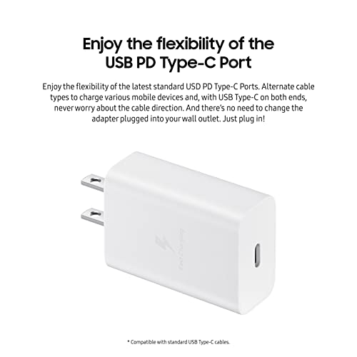 SAMSUNG 15W Wall Charger Type C (USB-C Cable Included), White