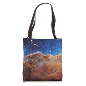 carina nebula jwst nasa james webb space telescope tote bag