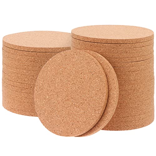 80 Pcs Cork Coaster for Drink Absorbent 4 Inches Tea or Coffee Coaster Set Round Heat Resistant Bar Coasters Reusable Table Blank Coasters Gifts for Cold Drinks Wine Glass Cup Mug Plant Office Home