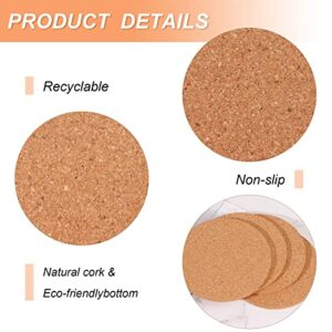 80 Pcs Cork Coaster for Drink Absorbent 4 Inches Tea or Coffee Coaster Set Round Heat Resistant Bar Coasters Reusable Table Blank Coasters Gifts for Cold Drinks Wine Glass Cup Mug Plant Office Home