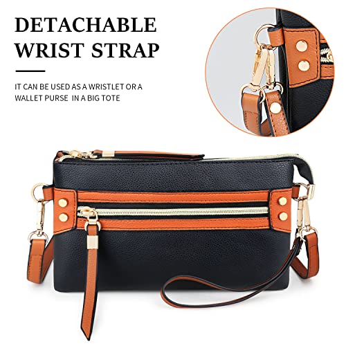 ACNFS Crossbody Bag Shoulder bags for Women, Small Handbag Leather Wristlet Clutch Cellphone Wallet with 2 Detachable Straps