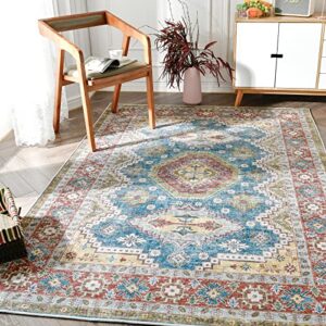 jinchan area rug 3×5 entryway persian rug foldable thin rug vintage floor cover indoor door mat kilim rug dark red multi traditional overdyed doormat retro accent rug non slip for kitchen bathroom