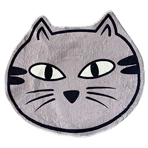 VBFGRT Cute Cartoon Cat Animal Shape Plush Rugs Bedroom Comfortable Home Decor Door Mat Interesting 31x27