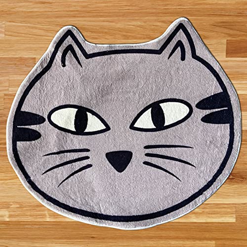 VBFGRT Cute Cartoon Cat Animal Shape Plush Rugs Bedroom Comfortable Home Decor Door Mat Interesting 31x27