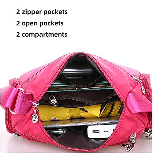 Mudono Crossbody Bag for Women Nylon Shoulder Purse Roomy Large Capacity Travel Purse Lightweight Messenger Satchel